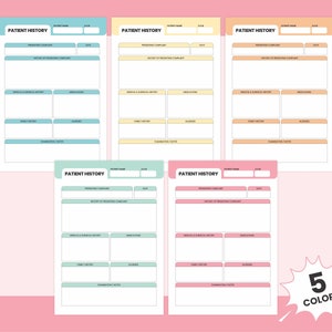 Printable Medical Nursing Patient History Page Pdf Downloadable Nursing ...