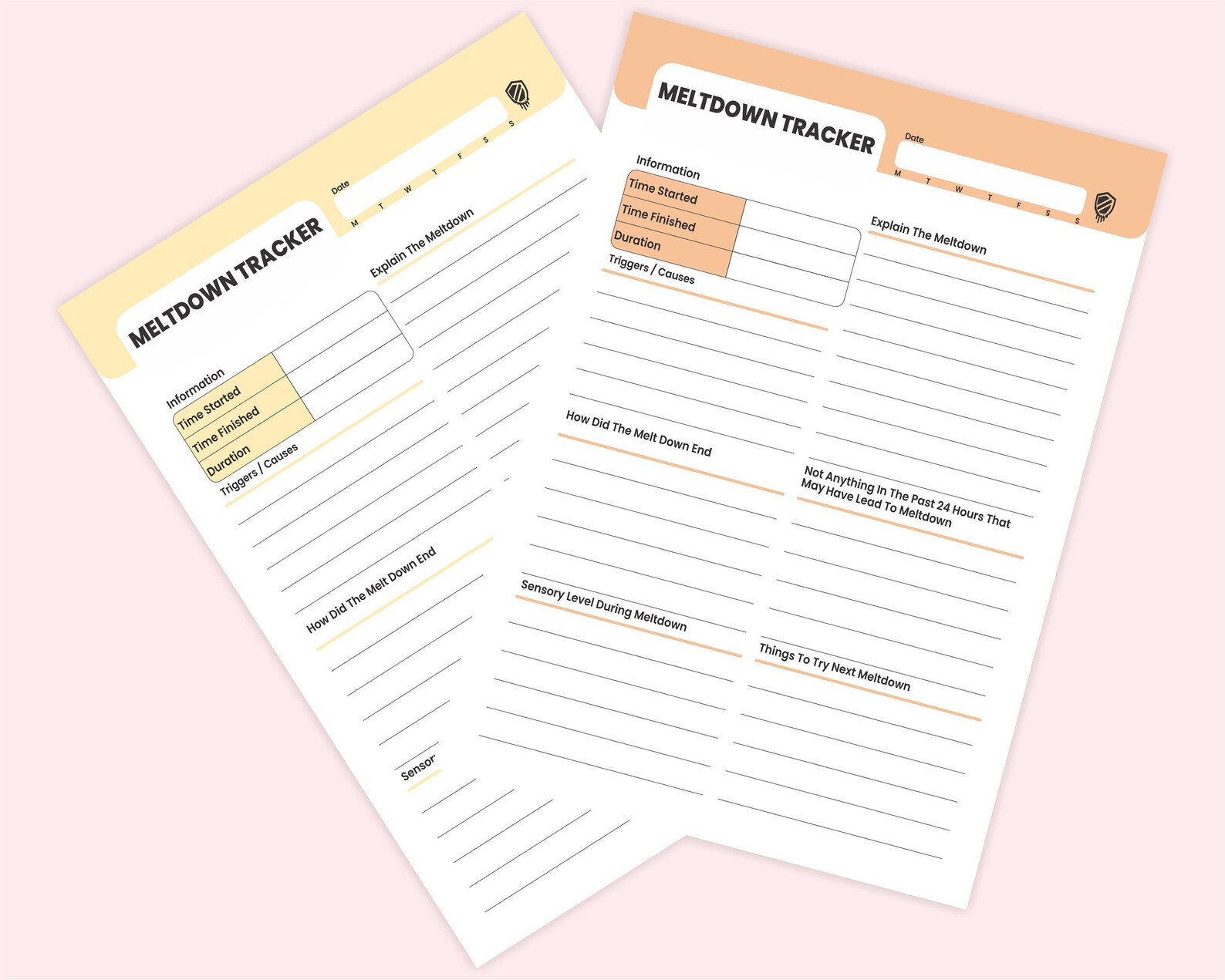 Printable Meltdown Tracker, Autism Planner, Adhd Workbook, Behavioural ...
