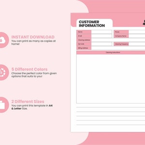 Printable Customer Information Cleaning Pdf Template Digital Cleaning ...