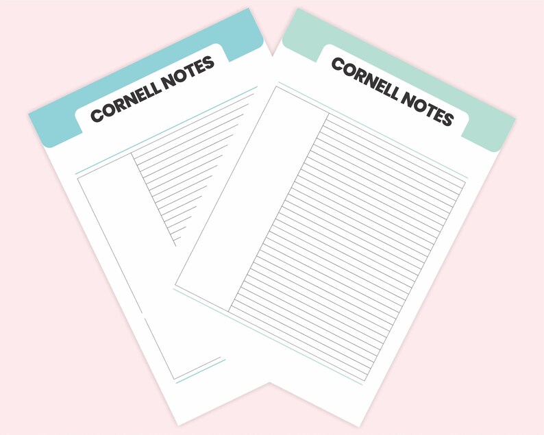 Printable College Student Cornell Study Notes, PDF Lined Notes Taking ...