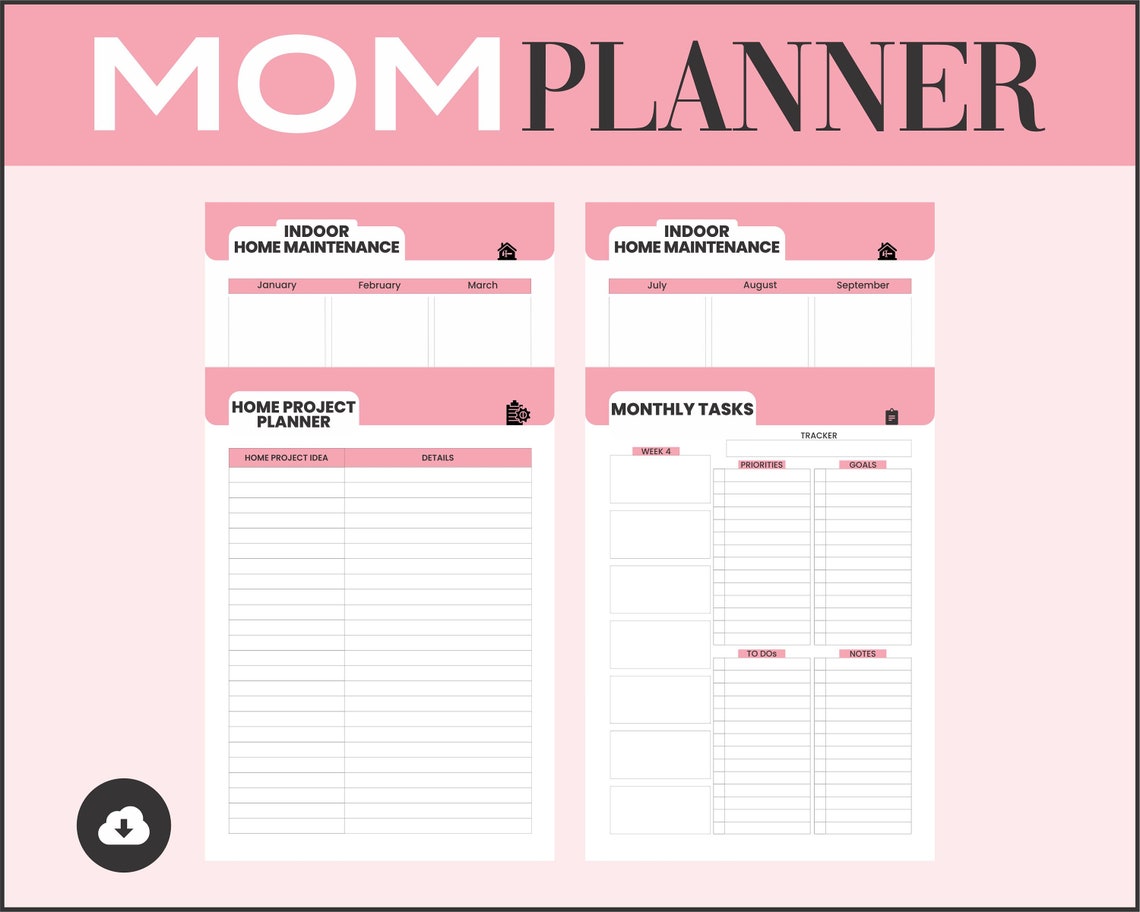 Printable Ultimate Busy Mom Planner Daily Household Planner 2022 House ...
