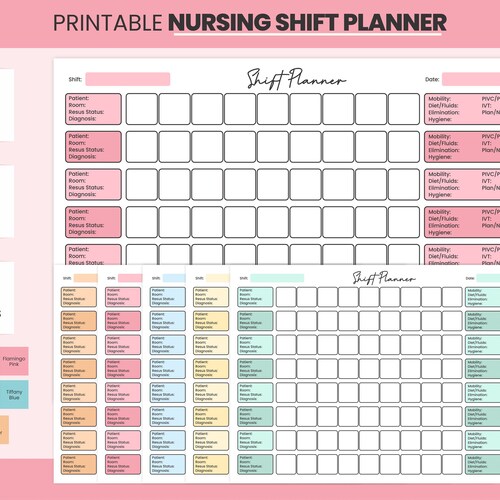 Printable Nursing Shift Planner Digital Registered Student - Etsy