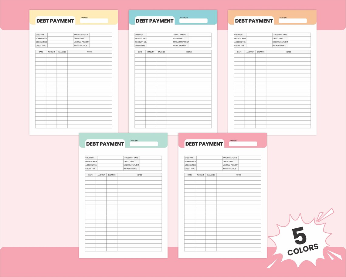 Printable Daily Debt Payment Tracker A4 Spending & Bill - Etsy