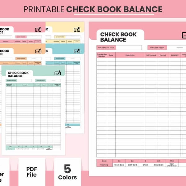 Check Book Register - Etsy