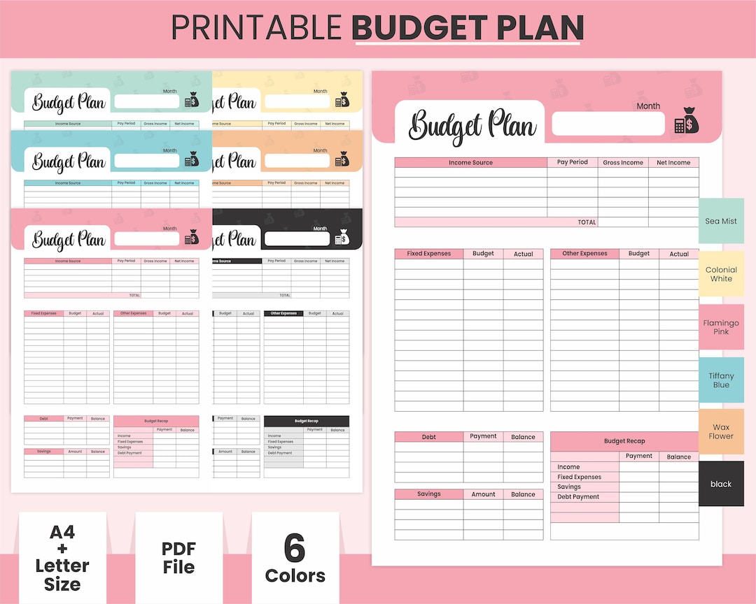 Printable Finance Log, Daily Budget Plan, Money Budget Planning ...