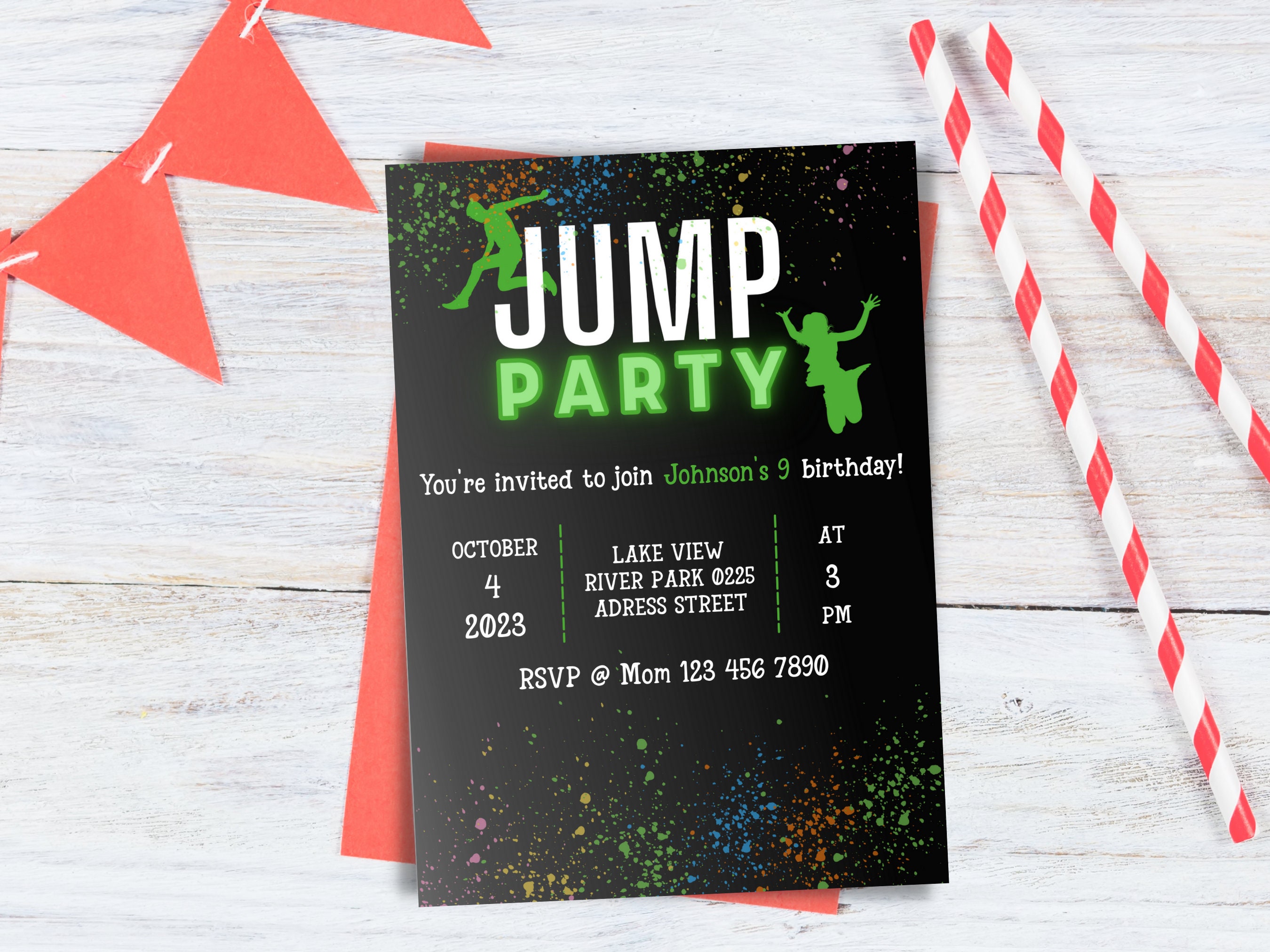 Trampoline Park Birthday Invitation, Trampoline Party, Jump Birthday ...