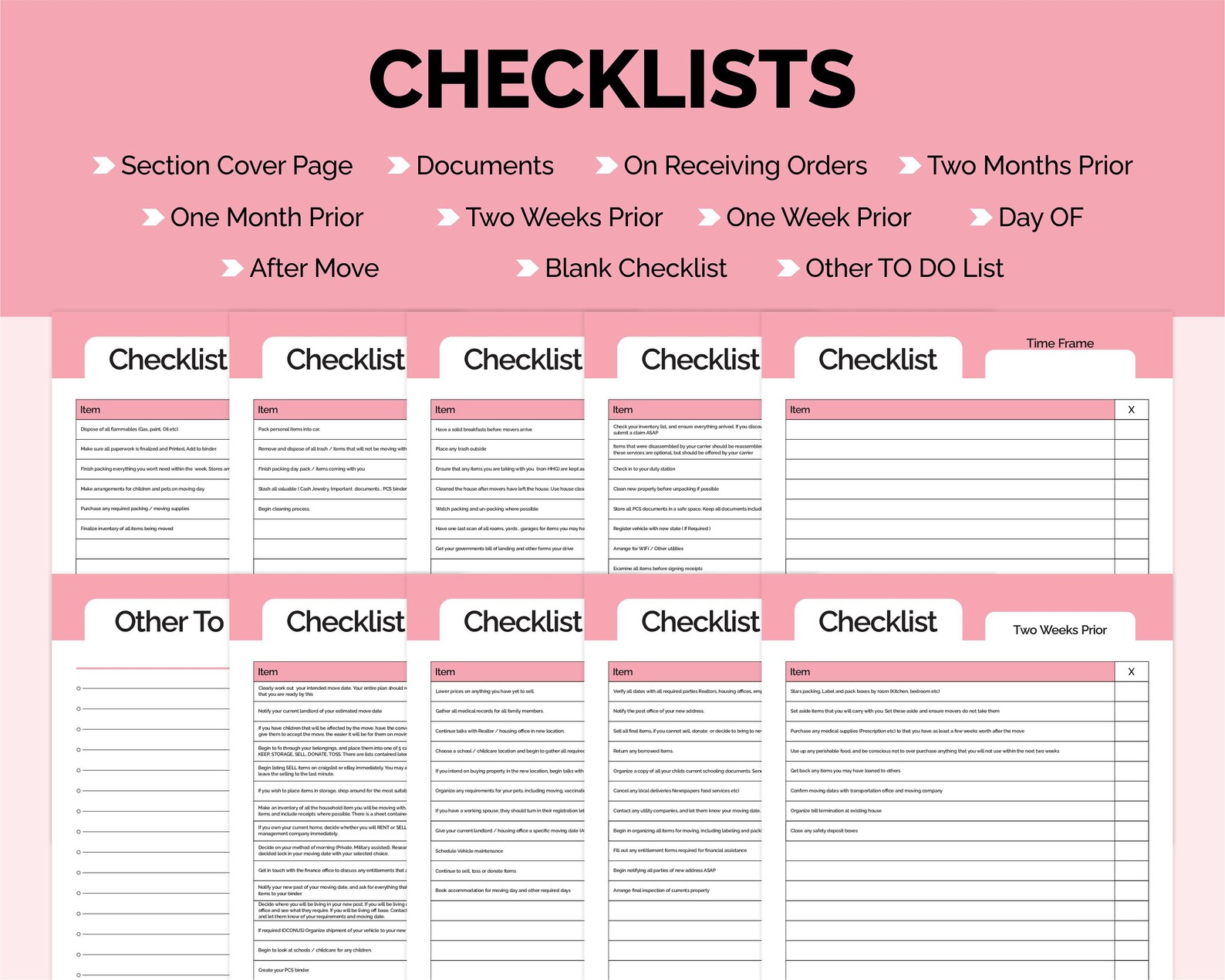 Pcs Binder Printable, A4 Moving Planner, Military Move Planner, Pcs ...