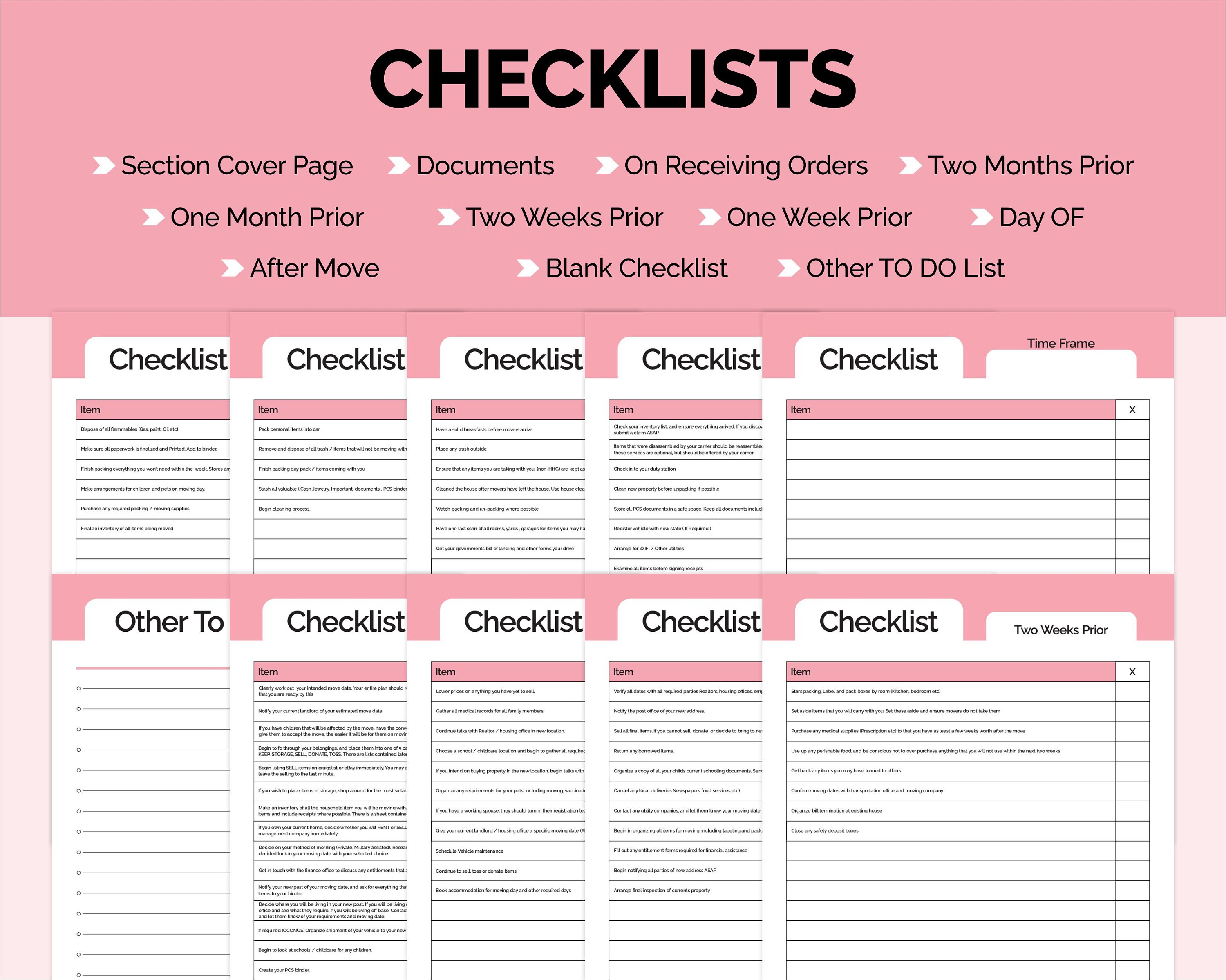 Pcs Binder Printable, A4 Moving Planner, Military Move Planner, Pcs ...