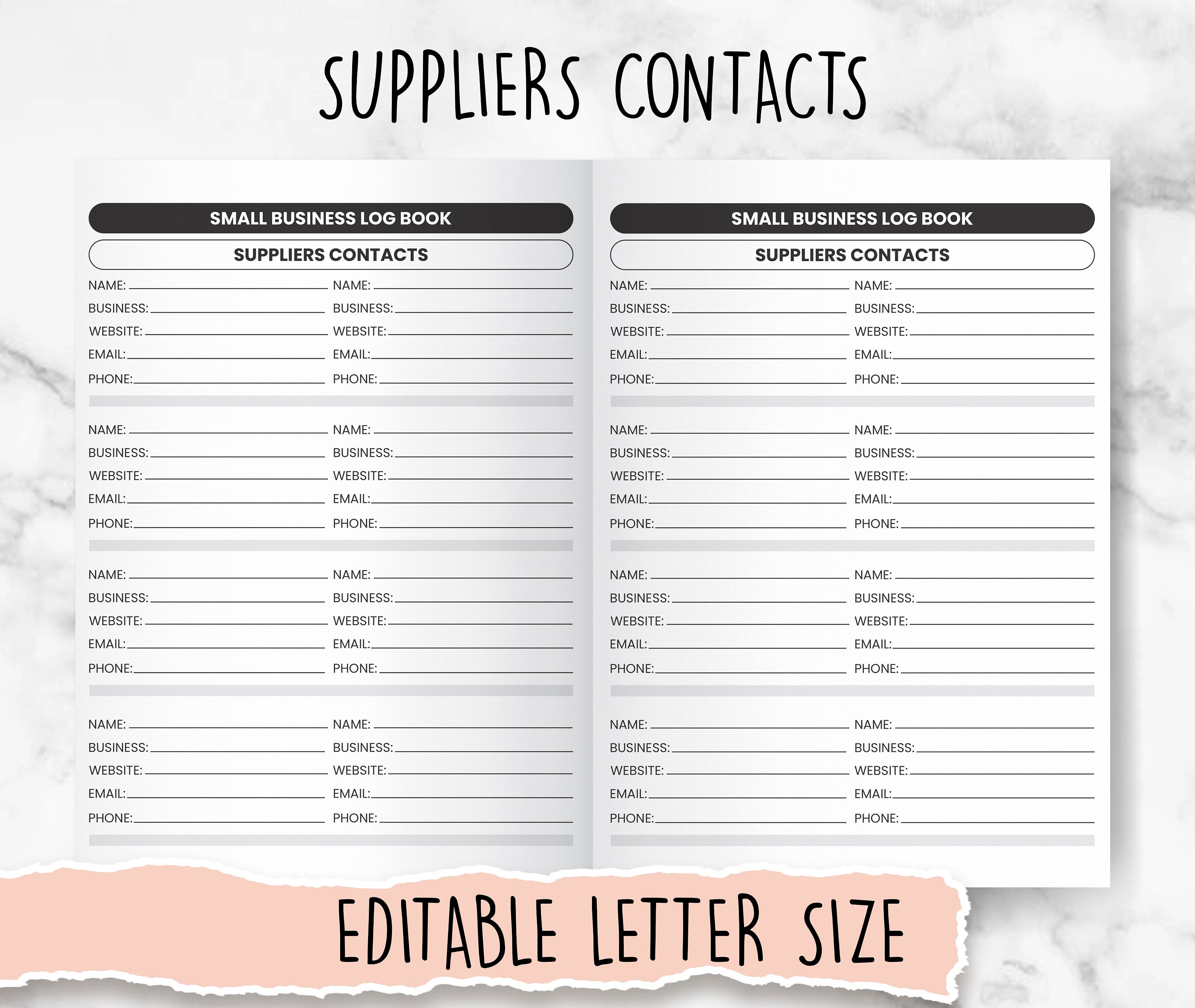 Small Business Log Book Product Inventory Notebook Order Tracker ...