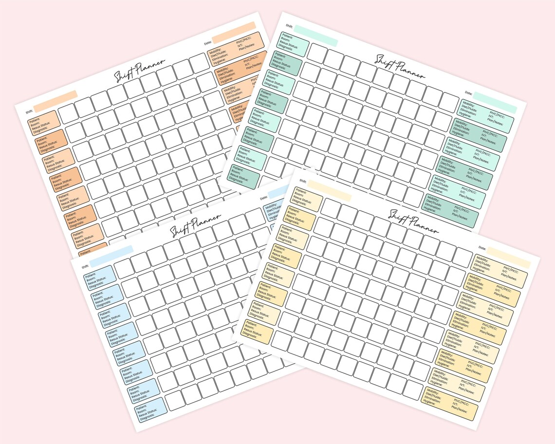Printable Nursing Shift Planner Digital Registered Student Nurse Daily ...