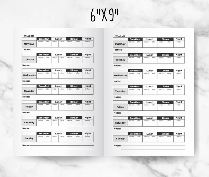 Diabetic Self Care Diary 6"x9" Diabetes Journal, Daily Glucose ...