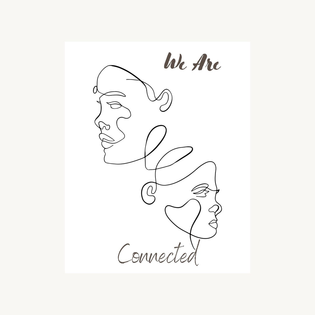 Printable Line Face Art Love Quote Wall Art Poster - Etsy