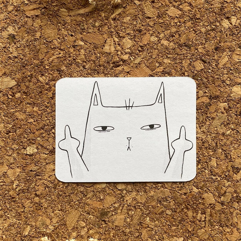 Middle Finger Cat - Etsy