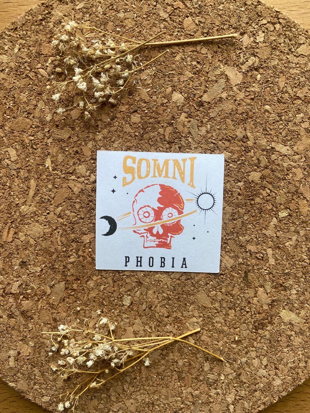 Somniphobia Sticker Fear of Going to Sleep Sticker Phobia Sticker Skull ...