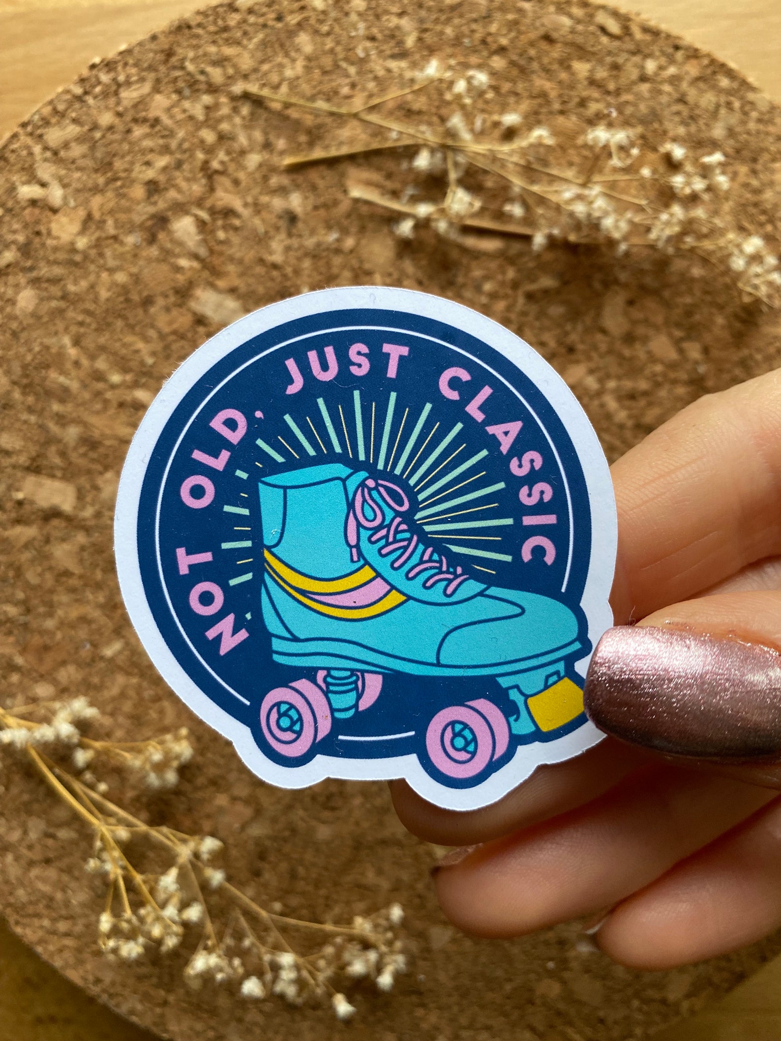 Not Old Just Classic Roller Skate Sticker - Retro 80s Style - Etsy