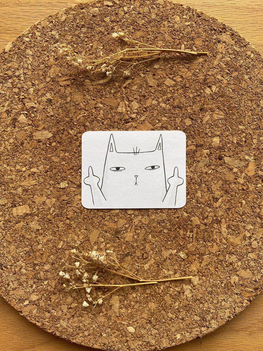 Cute Little Middle Finger Cat Sticker Sarcastic Cat Sticker Kitten ...