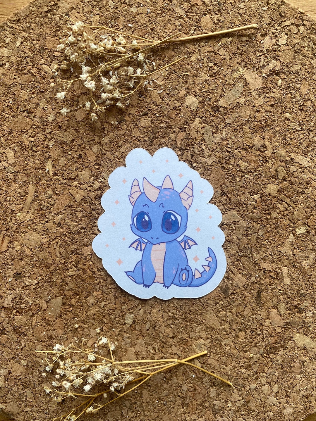 Cute Little Baby Dragon Sticker Blue Dragon Sticker Mystical Creature ...