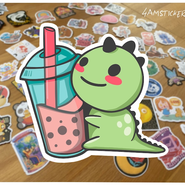 Cute Dino and Boba - Etsy