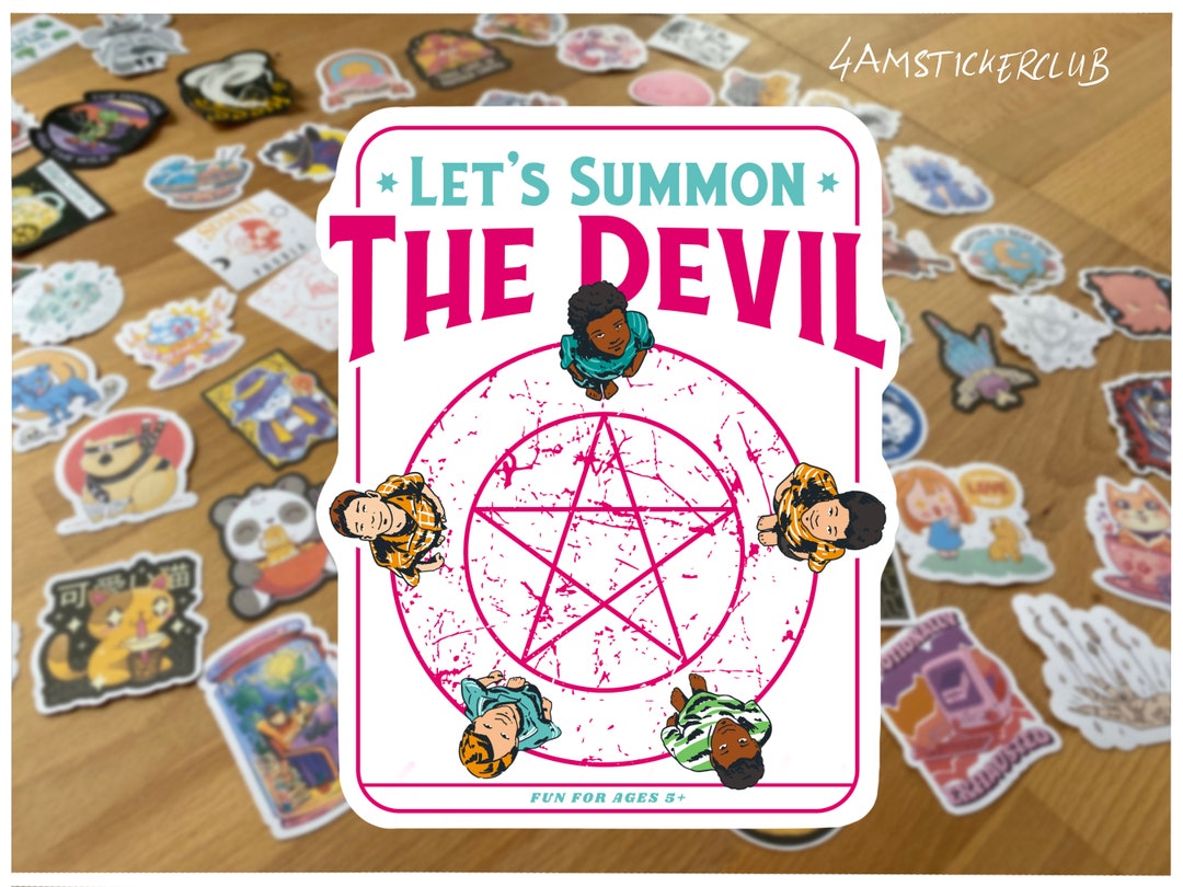 Lets Summon the Devil Sticker Sarcastic Ritual Sticker Art Devilish ...