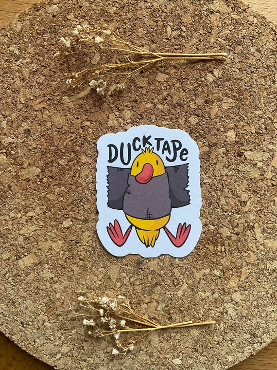 Duck Tape Sticker Funny Yellow Duck Sticker Duct Tape Cartoon - Etsy