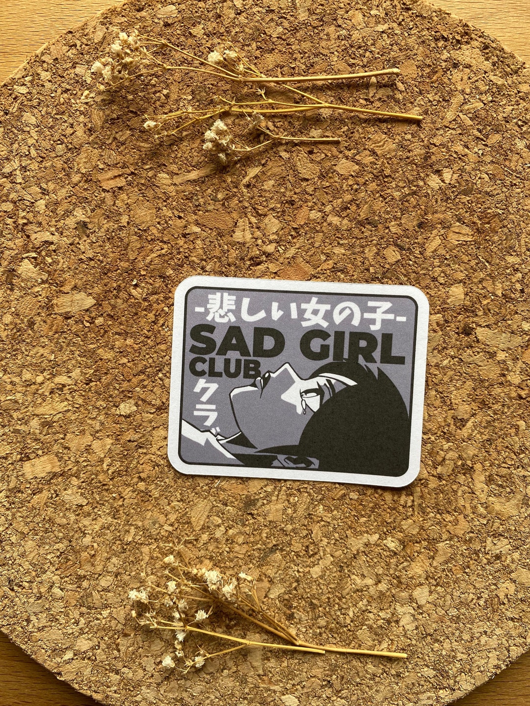 Sad Girl Club Sticker Manga Girl Sticker Anime Girl Sticker Vaporwave ...