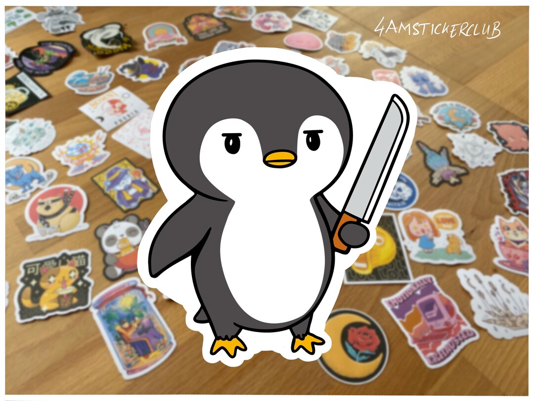 Funny Angry Penguin Sticker: Stabby Bird Sarcastic Art - Etsy
