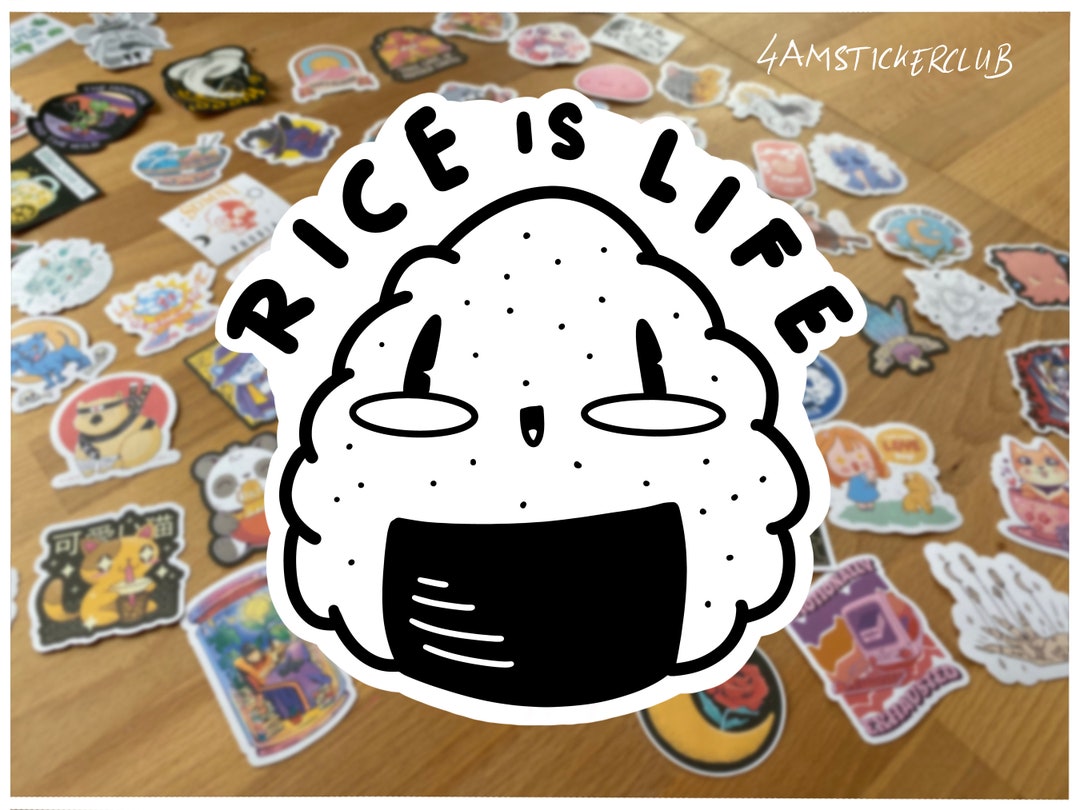 Rice is Life Sticker Onigiri Rice Ball Sticker Japanese Food Sticker ...