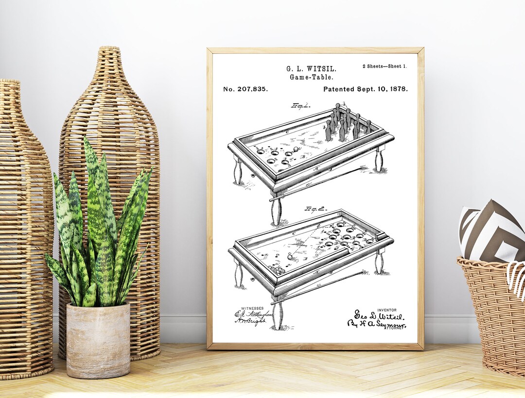 Pool Table Blueprint Patent Art Anatomy of a Snooker Table Print ...