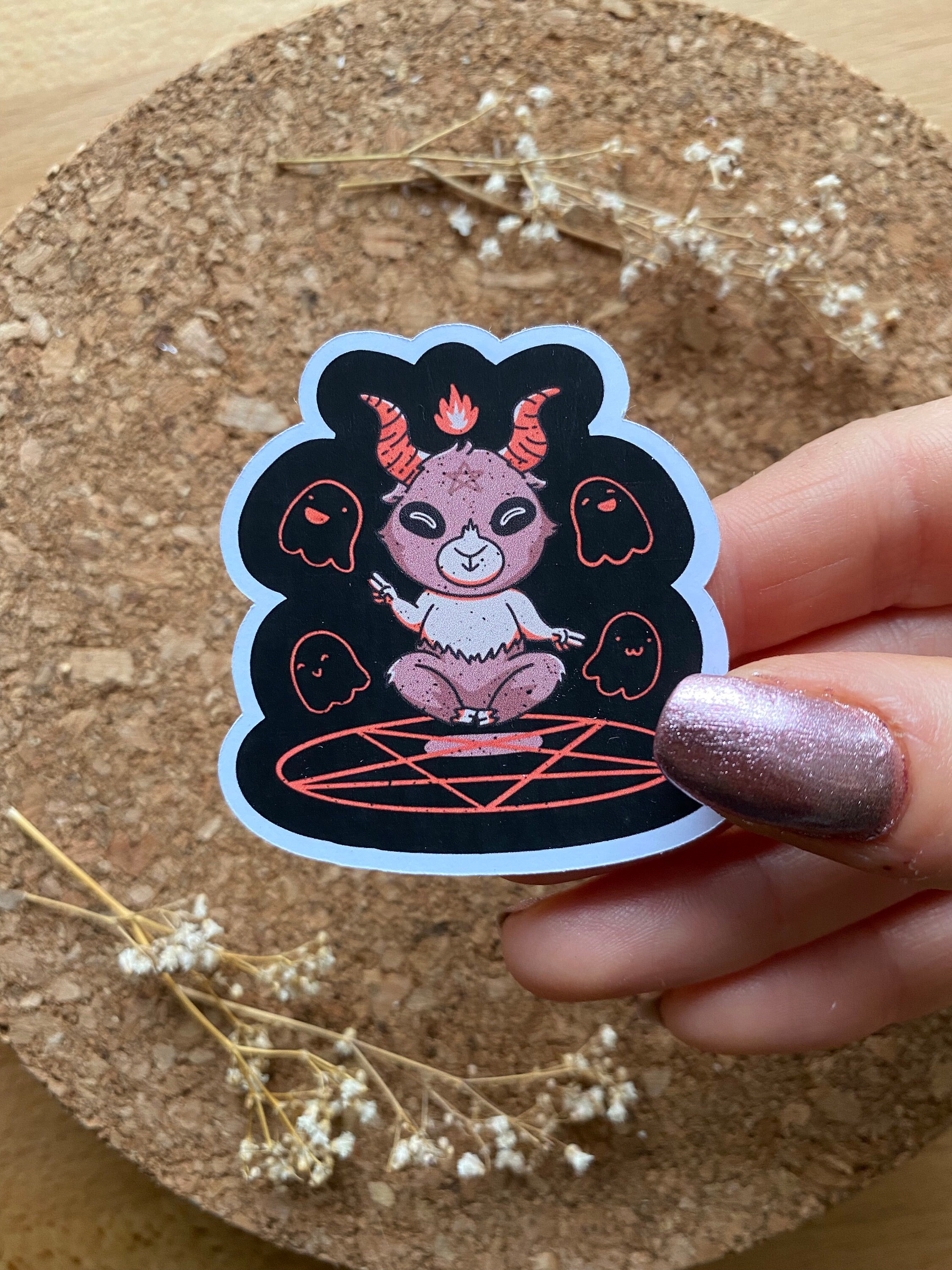 Cute Satanic Baphomet Sticker Pagan Sticker Witchcraft Sticker | Etsy