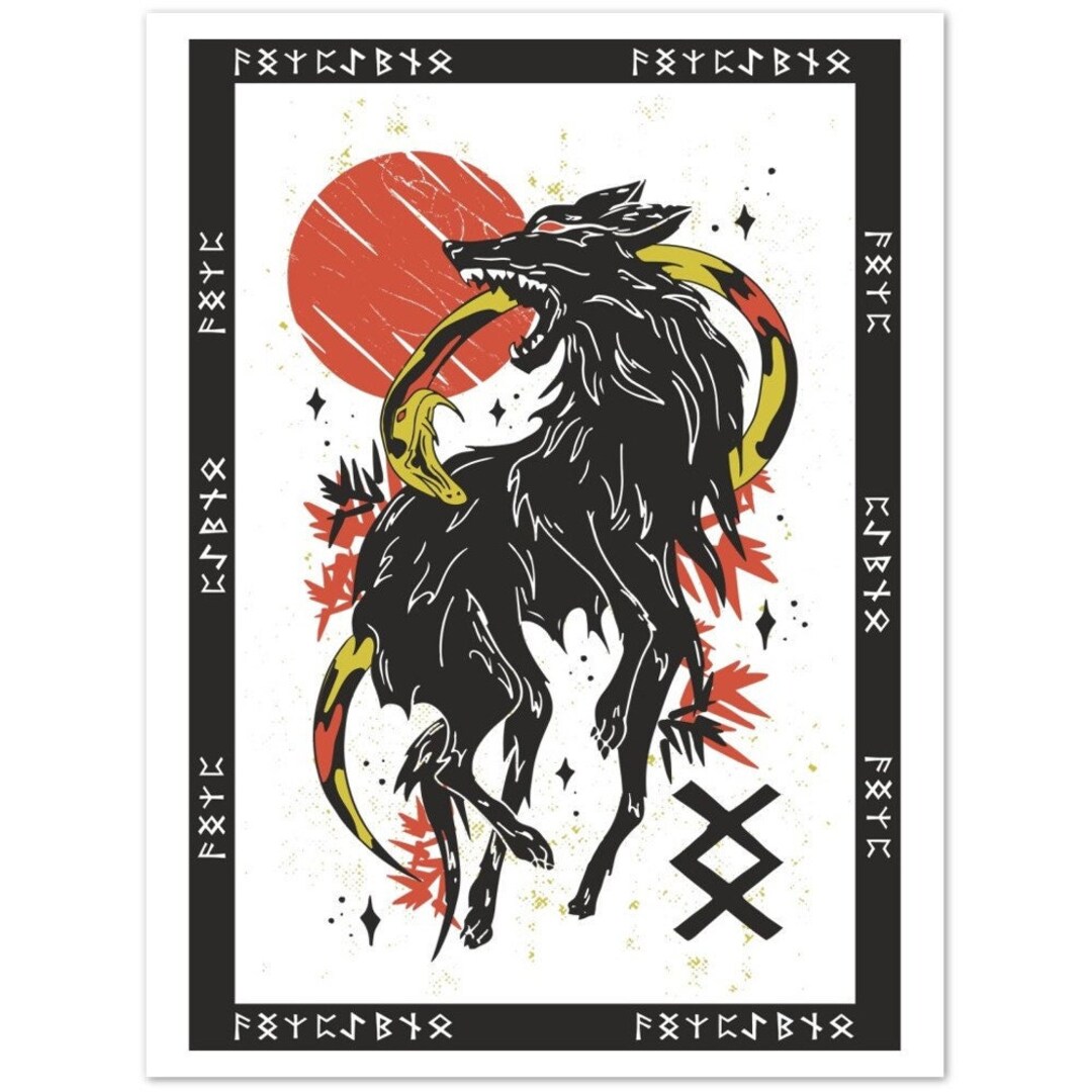 Nordic Wolf Fenrir Poster: Norse Mythology Wall Art - Etsy