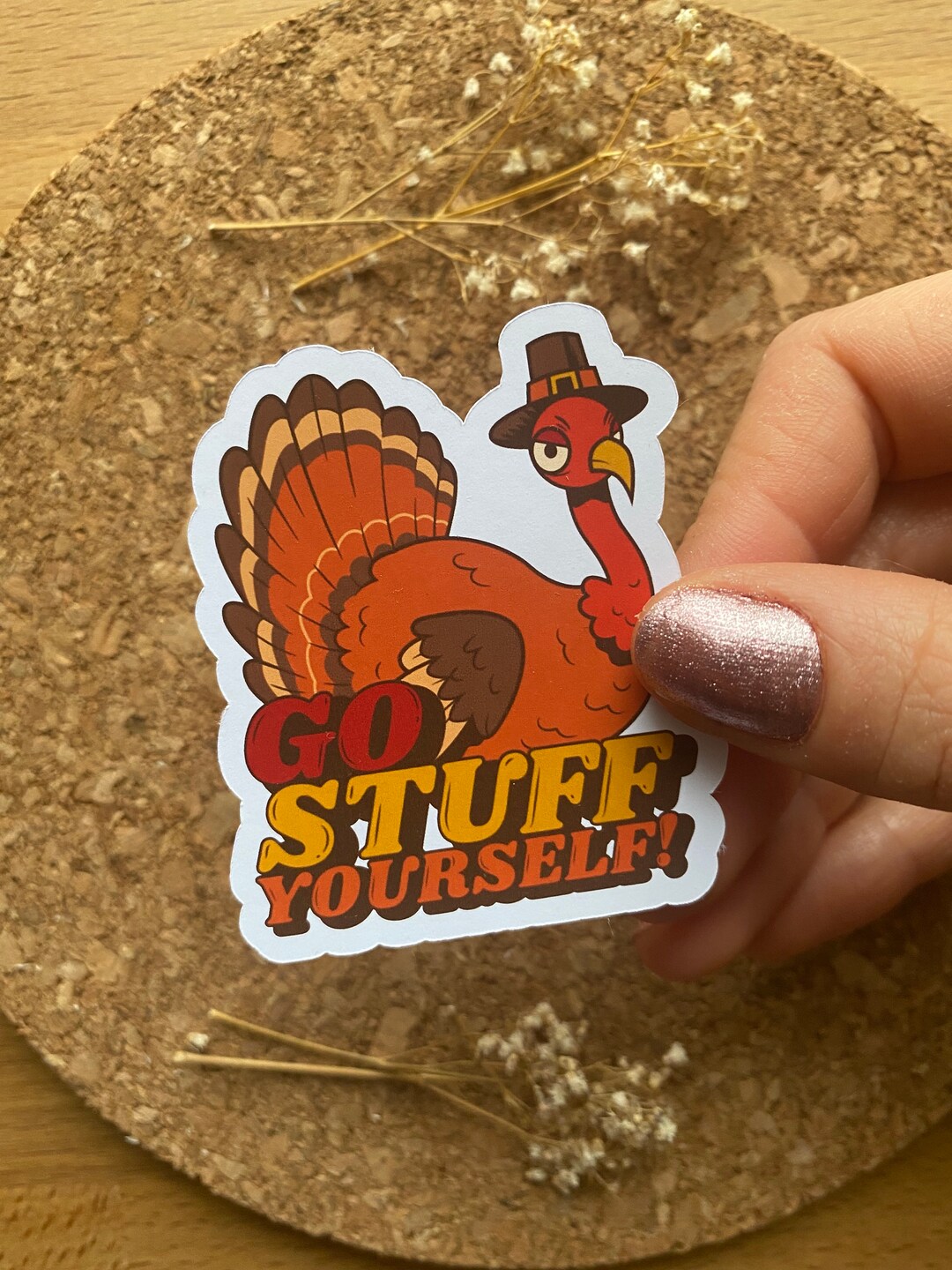 Go Stuff Yourself Turkey Sticker - Funny Thanksgiving Decor - Etsy