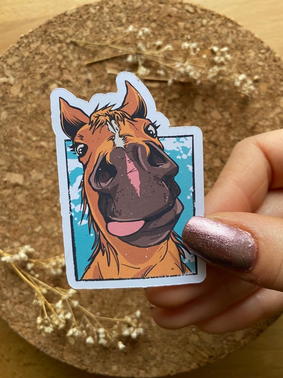 Funny Horse Face Sticker Horse Lover Sticker Horse Head - Etsy