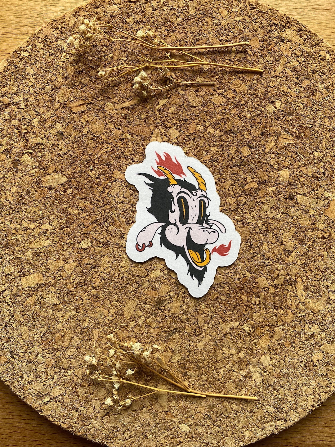 Satanic Goat Sticker Devil Goat Sticker Cartoon Goat Face Sticker Evil ...