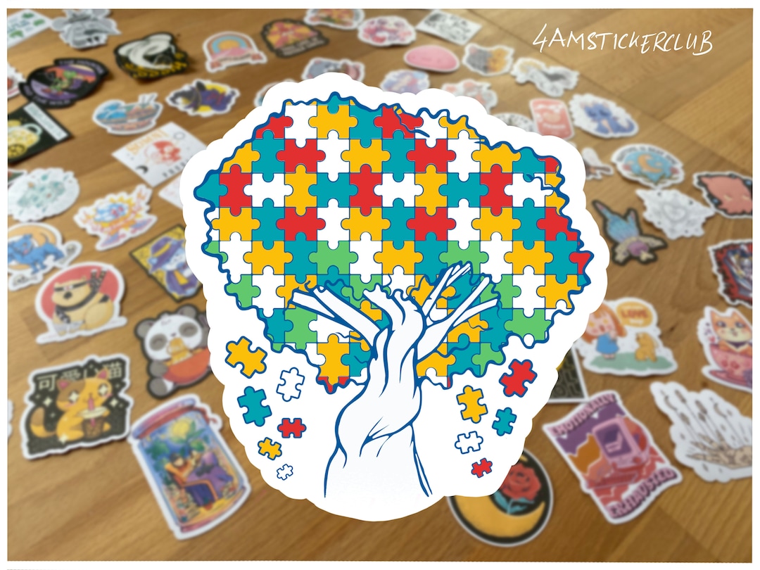 Autism Awareness Puzzle Tree Sticker: Colorful Decal - Etsy