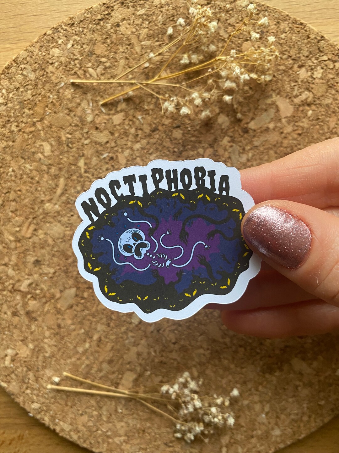 Noctiphobia Sticker Fear of the Night Sticker Phobia Sticker ...