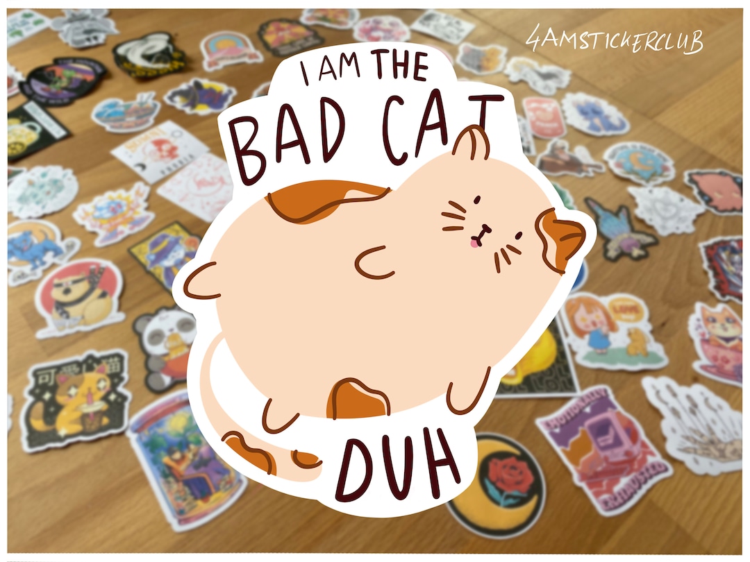 I Am the Bad Cat Sticker: Sarcastic Cat Meme Decal - Etsy