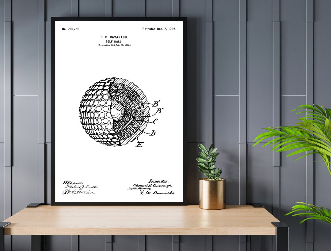 Vintage Patent Art Print - Golf Ball Design Golf Ball Blueprint Golf ...