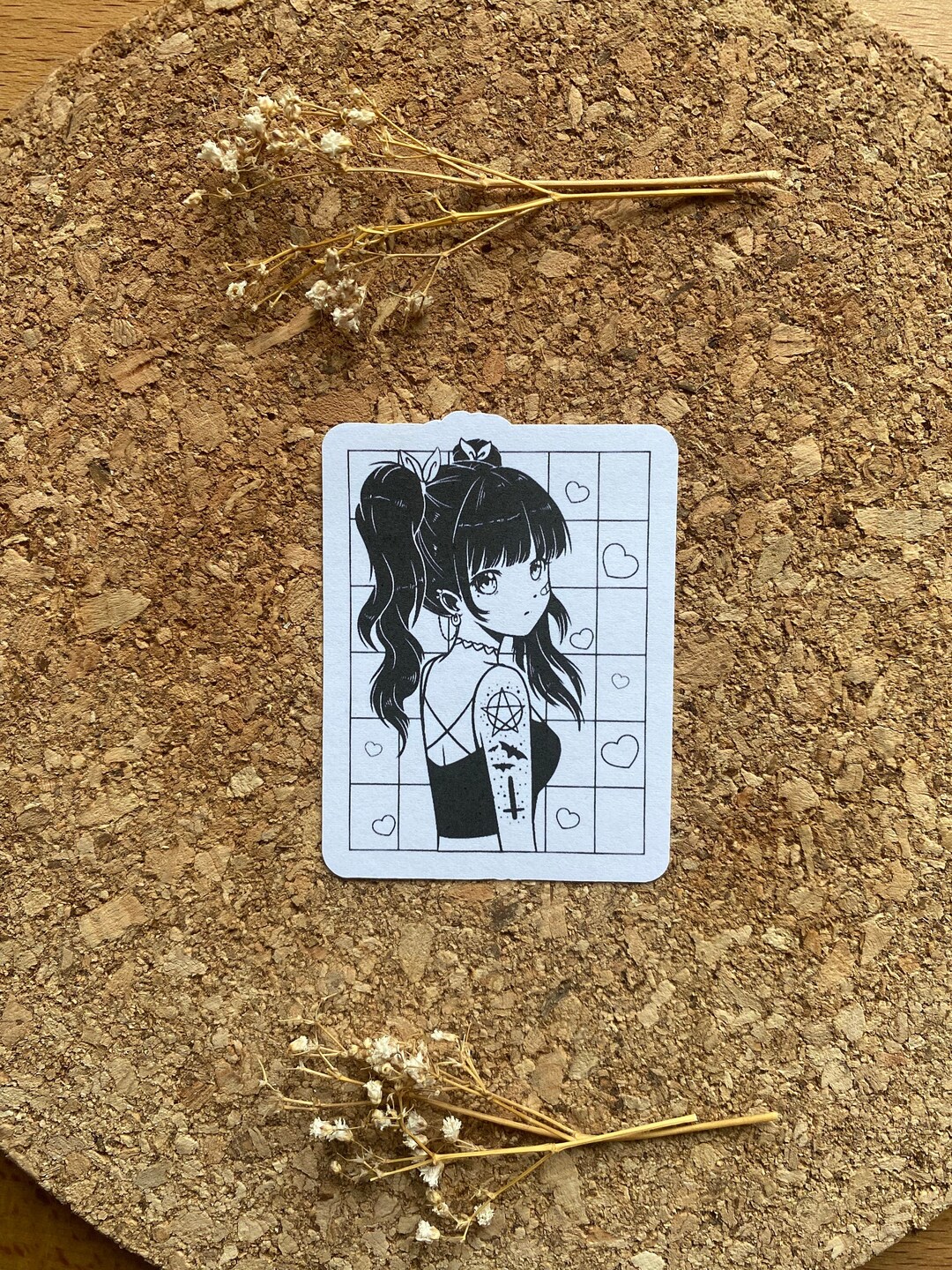 Dark Anime Goth Girl Sticker Kawaii Girl Sticker Otaku Sticker Cute ...