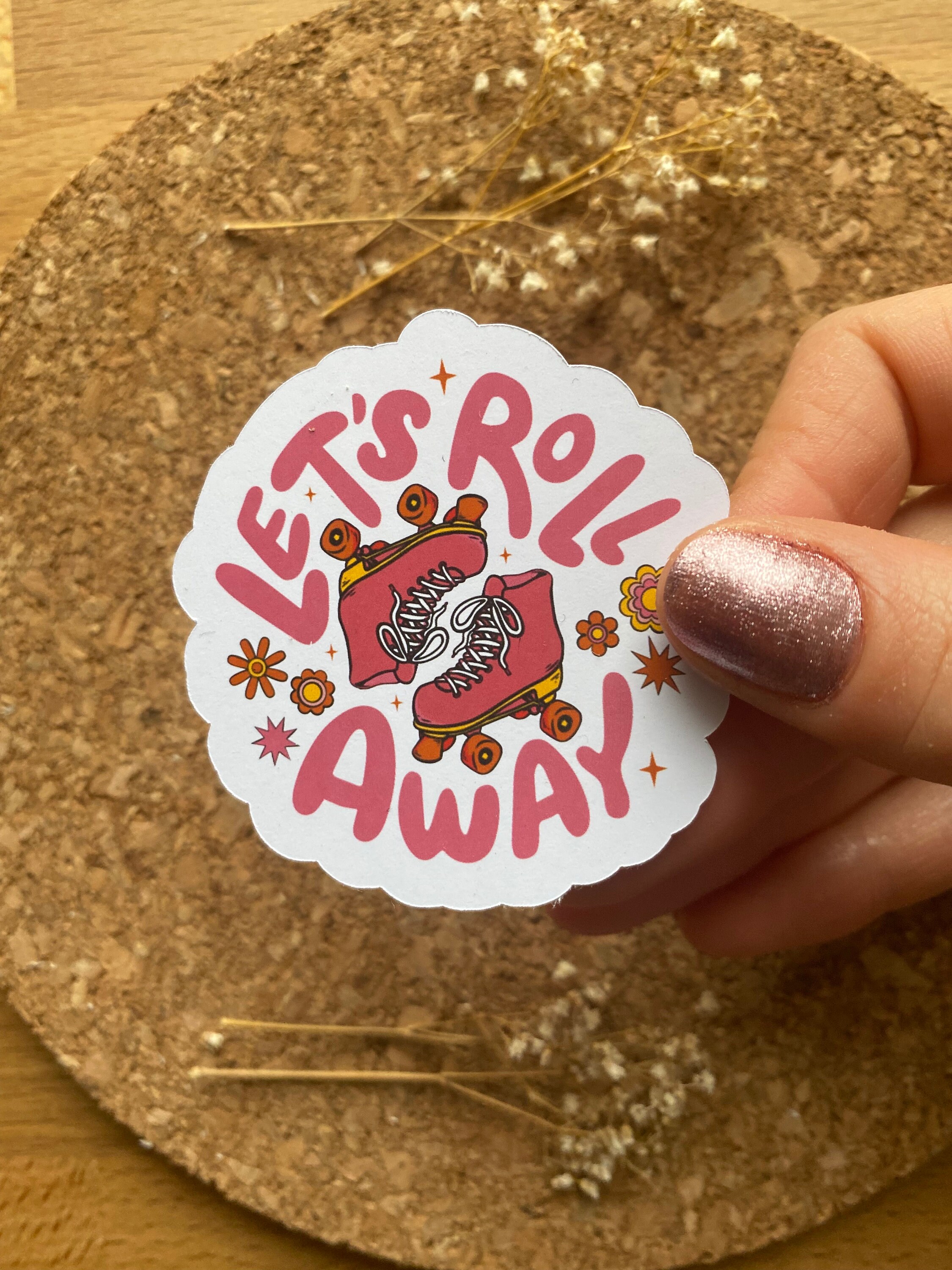 Lets Roll Away Sticker Retro Sticker 80s Sticker Roller Skate | Etsy