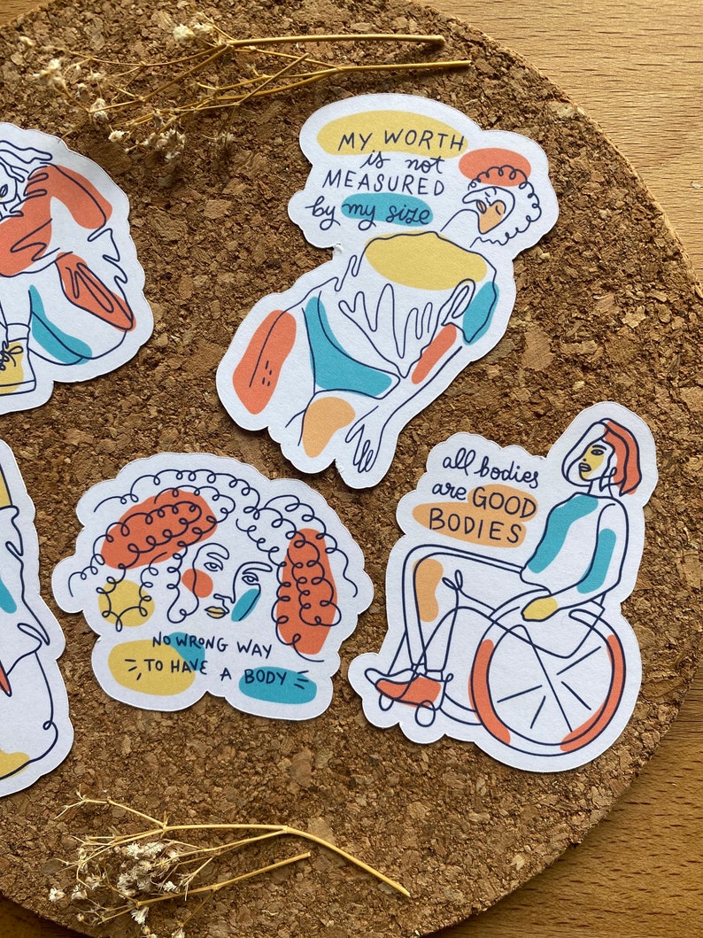 Body Positivity Sticker Set Self Love Sticker All Bodies Are - Etsy