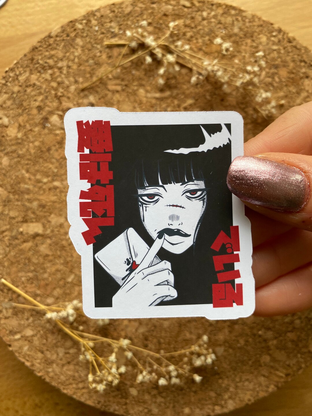 Dark Anime Sticker Dark Goth Sticker Aesthetic Anime Sticker Anime Girl ...