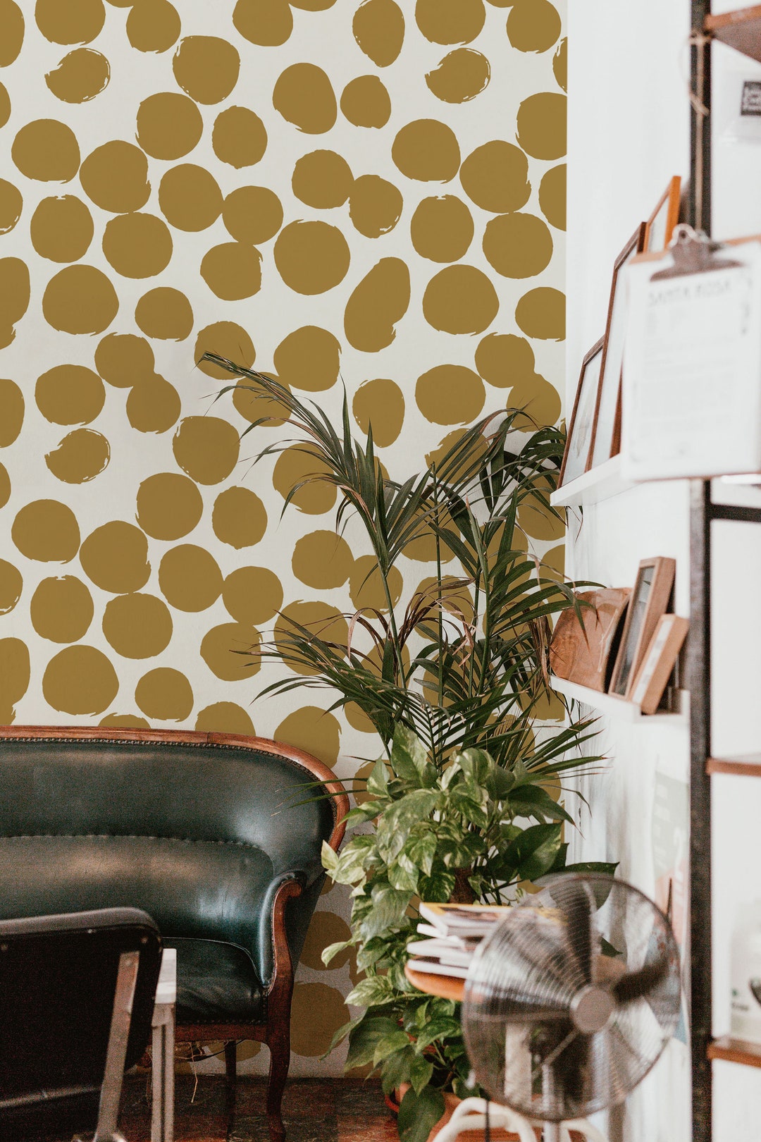 Gold Dots Removable Wallpaper: Modern Peel and Stick Wall Decor - Etsy