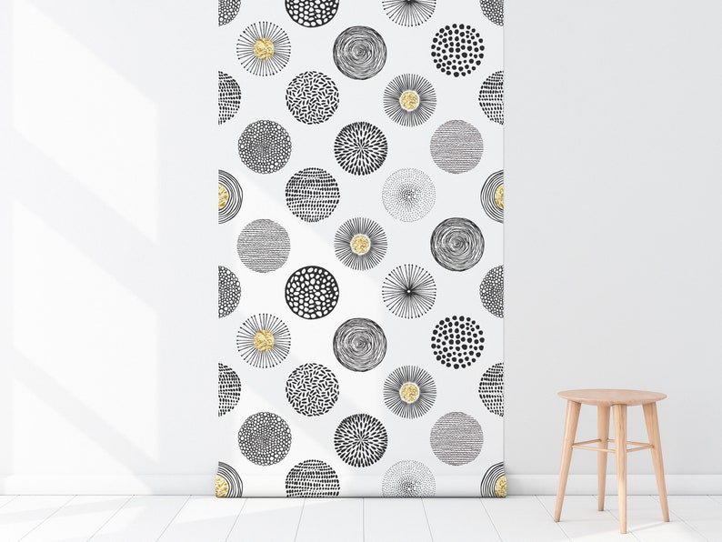 Handmade Circles Peel and Stick Wallpaper: Modern Home Decor - Etsy UK
