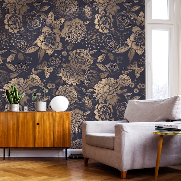 Peel and Stick Wallpaper Gold - Etsy