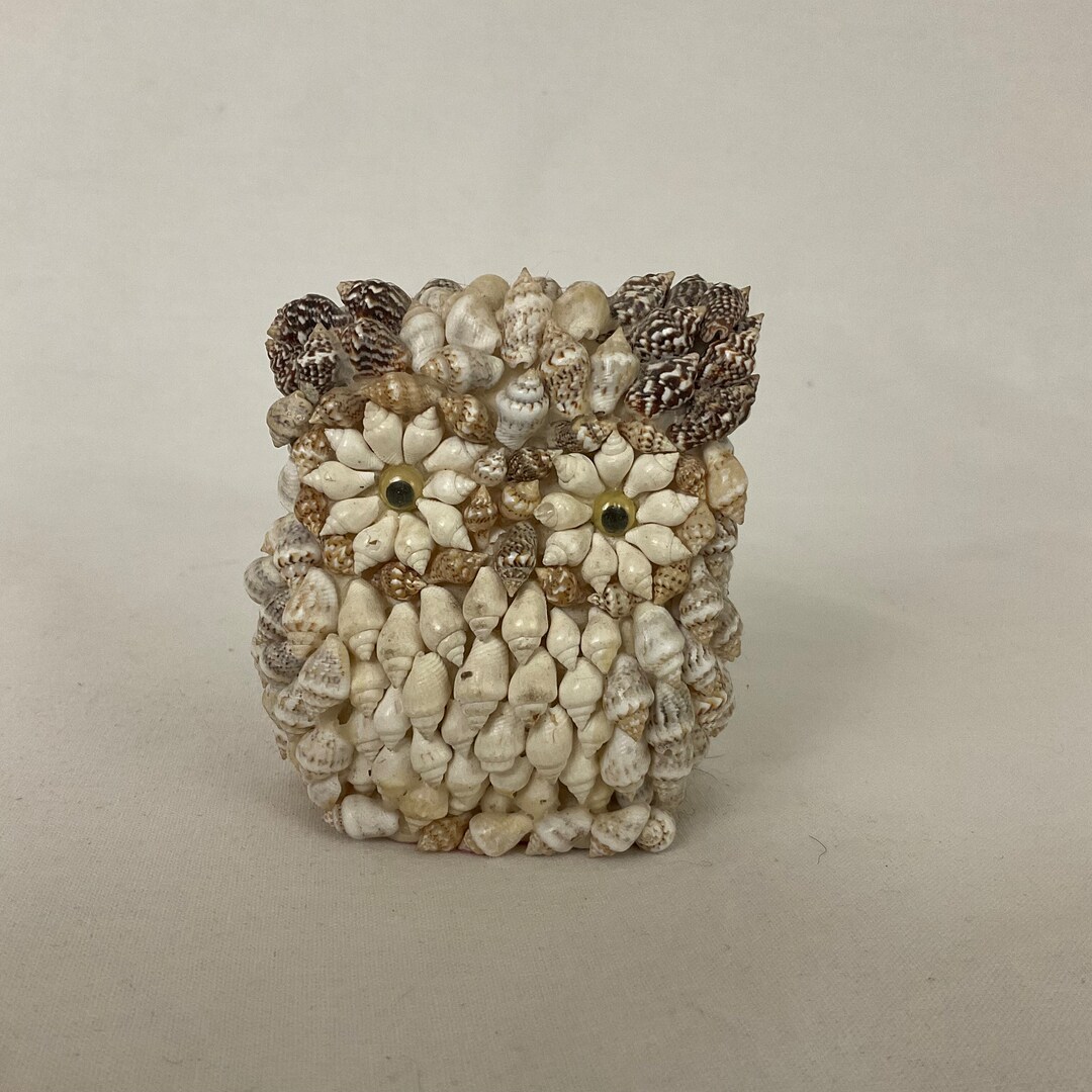 Vintage Shell Owl/owl Figurine Statuette, Holiday Souvenirs, French ...