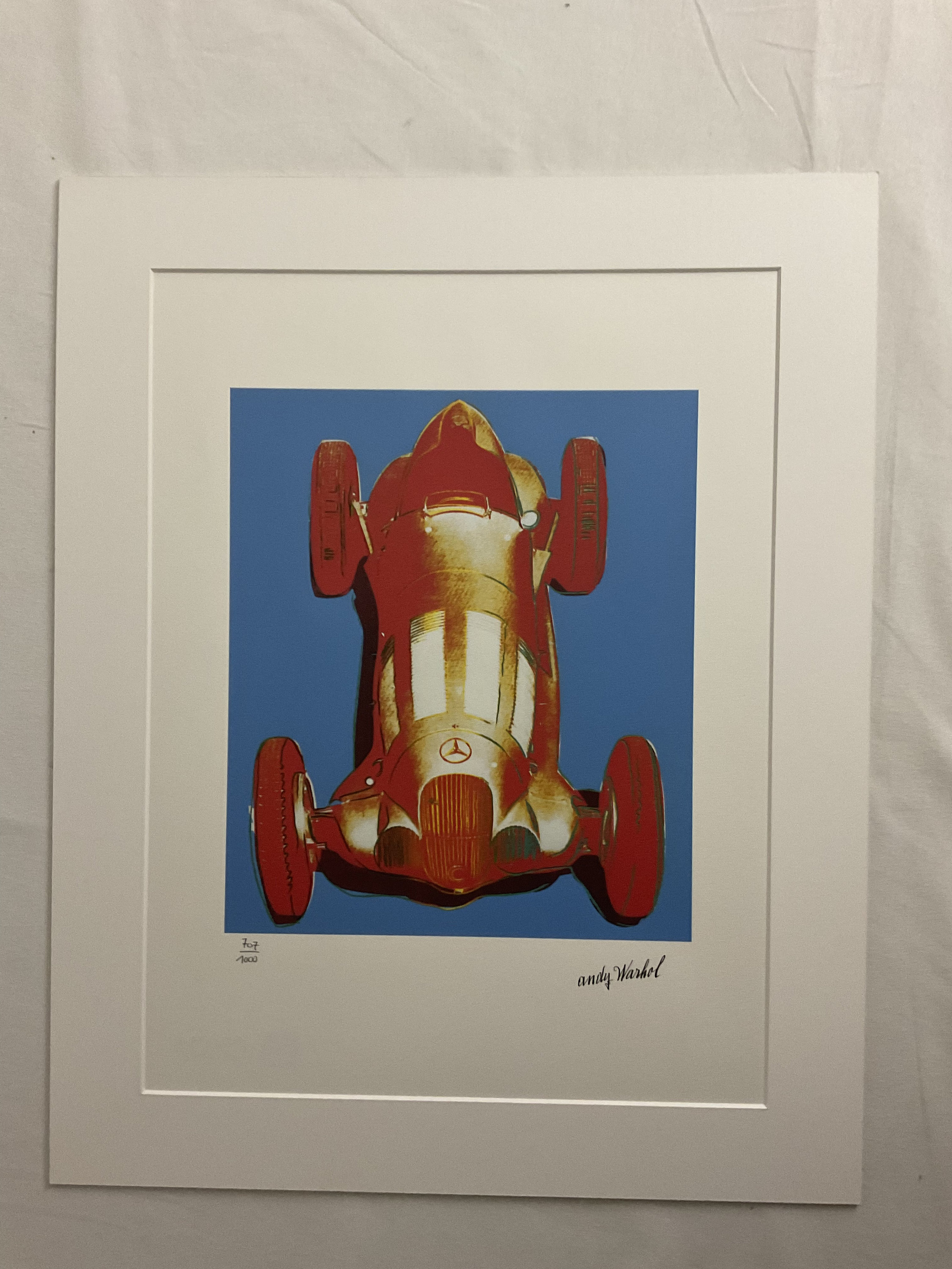Andy WARHOL after Mercedes W125 Racecar Blue Granolithograph Lithograph ...
