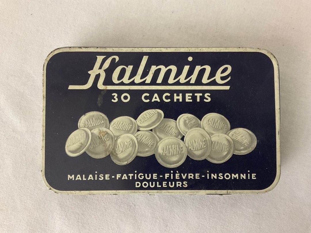 Kalmine Metal Box 30 Tablets, Vintage - Etsy