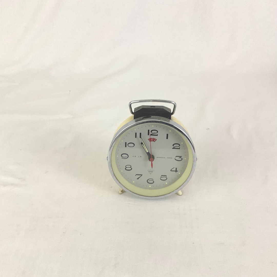 Vintage Shanghai Diamond Mechanical Alarm Clock, Shabby Chic, Made in ...