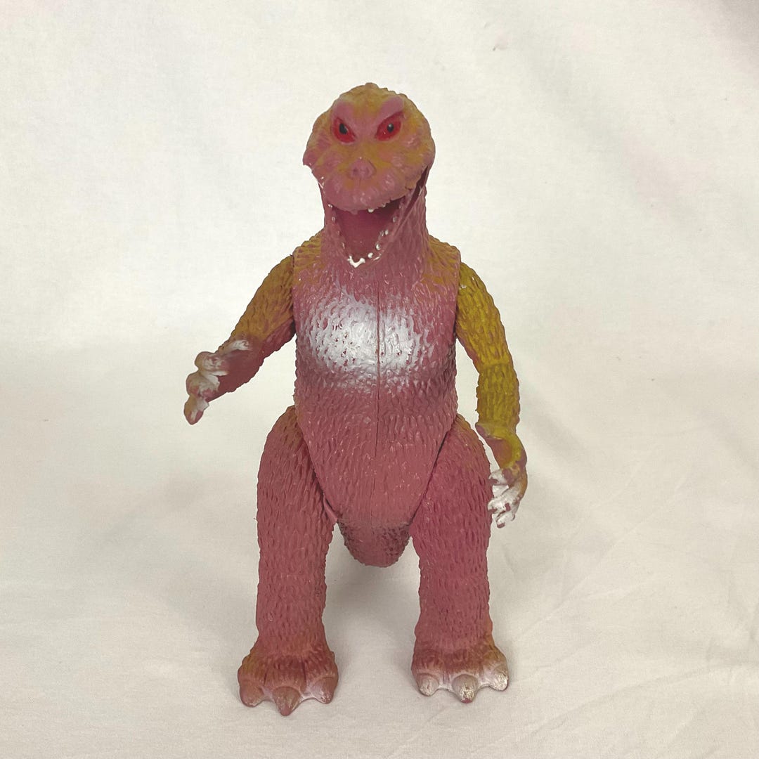 Vintage Red Plastic Godzilla Articulated Toy - Etsy