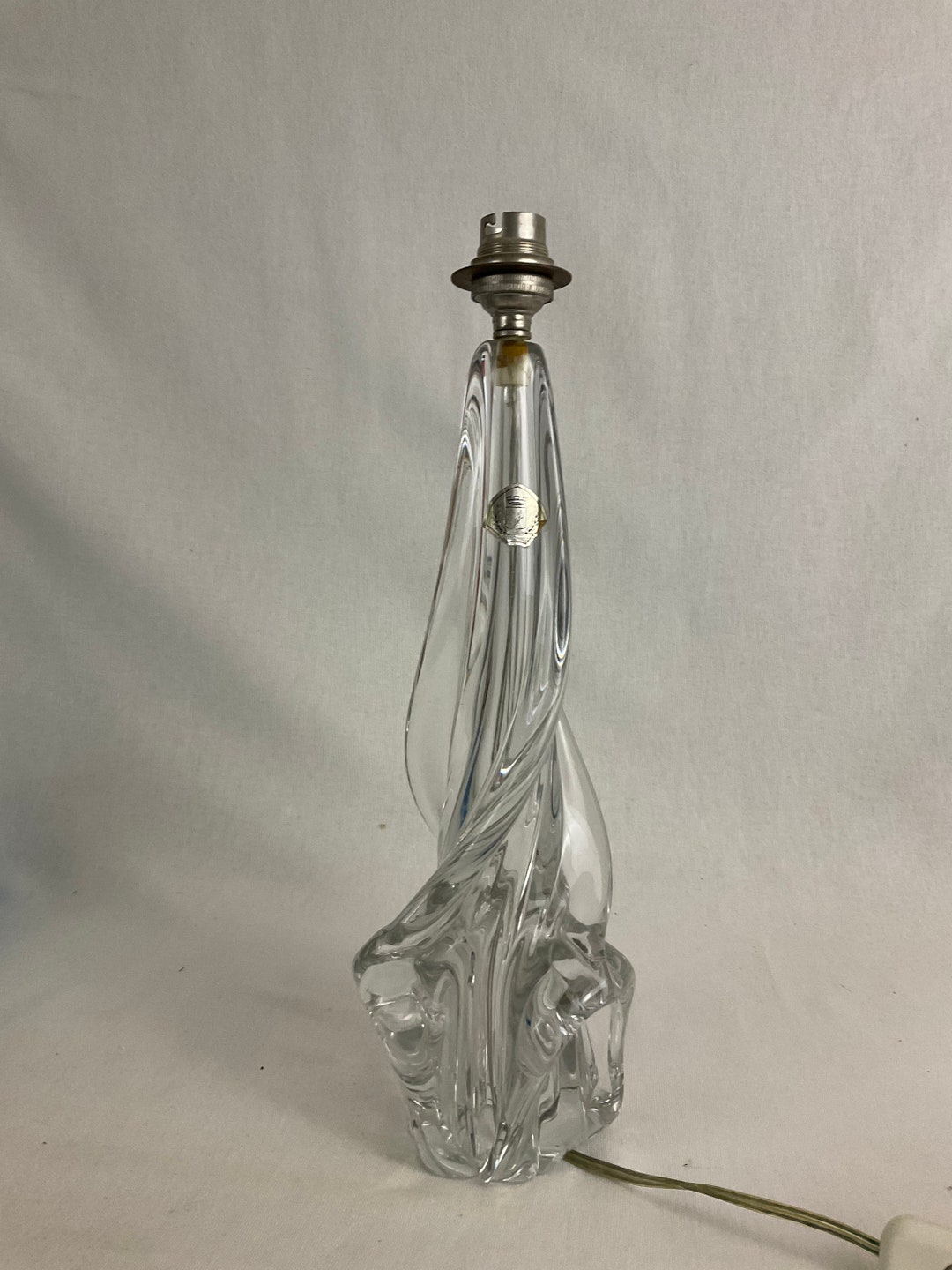 Old Vintage Twisted Crystal Lamp Base Signed Cristal Ile De France Old ...